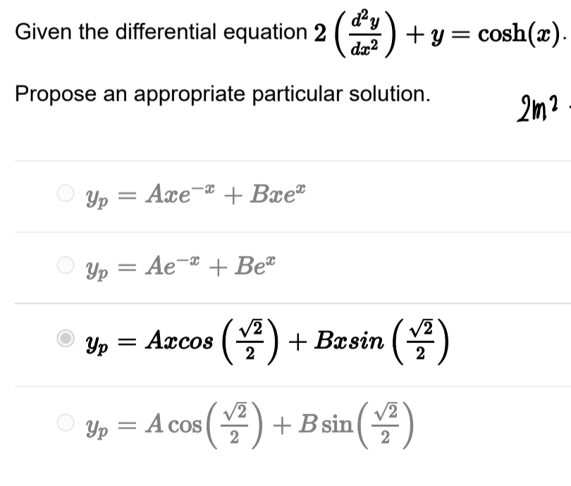 Solved Given the differential equation 2 (int n) + | Chegg.com