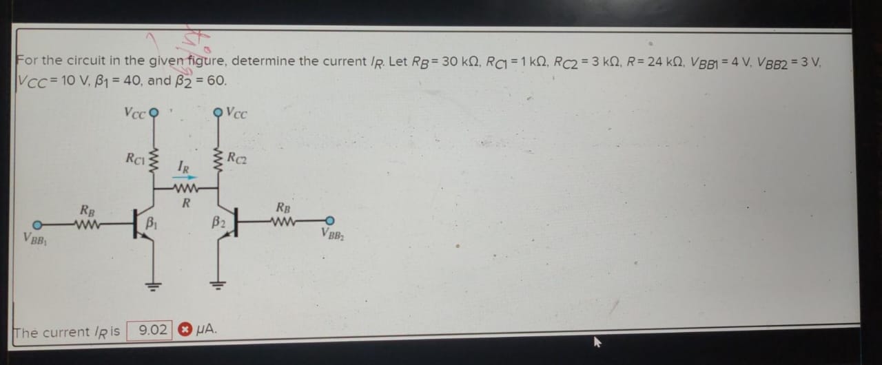 Solved For the circuit in the given figure, determine the | Chegg.com