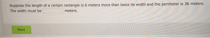 Solved Suppose the length of a certain rectangle is 6 meters | Chegg.com