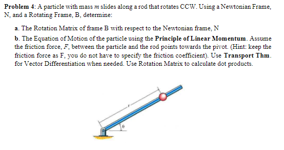 Problem 4: A particle with mass m slides along a rod | Chegg.com