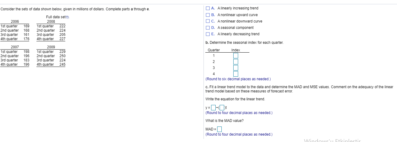 Solved Consider the sets of data shown below, given in | Chegg.com