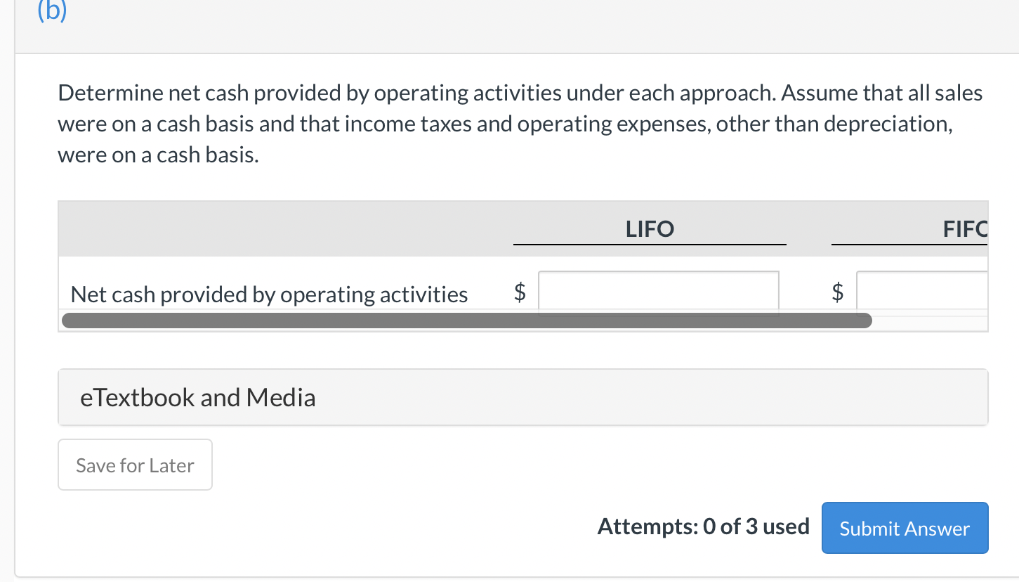 Solved Determine net cash provided by operating activities | Chegg.com