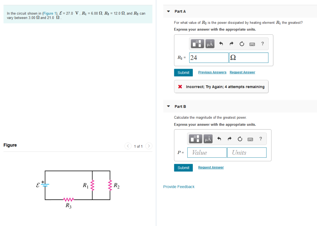 Solved Part A In the circuit shown in (Figure 1)、: 27.0 V, | Chegg.com
