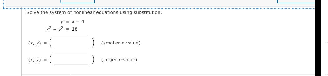 Solved Solve the system of nonlinear equations using | Chegg.com
