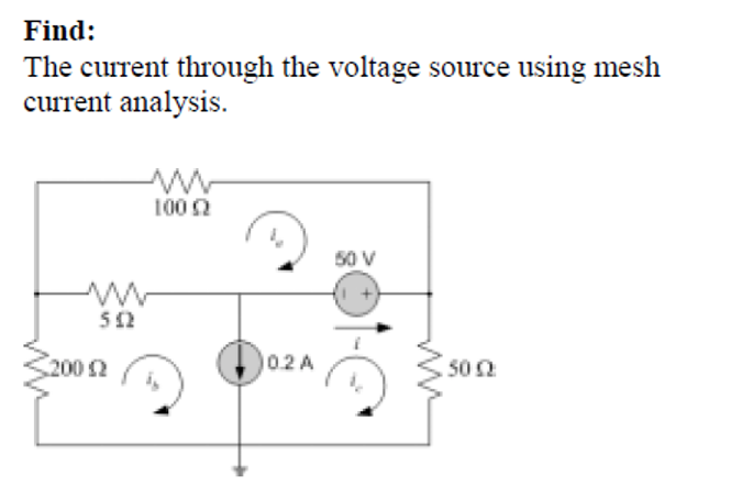 Solved Find: The current through the voltage source using | Chegg.com