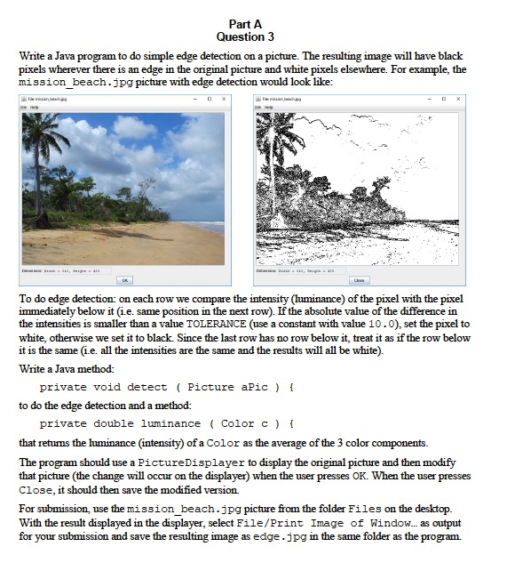 Part A Question 3 Write a Java program to do simple | Chegg.com