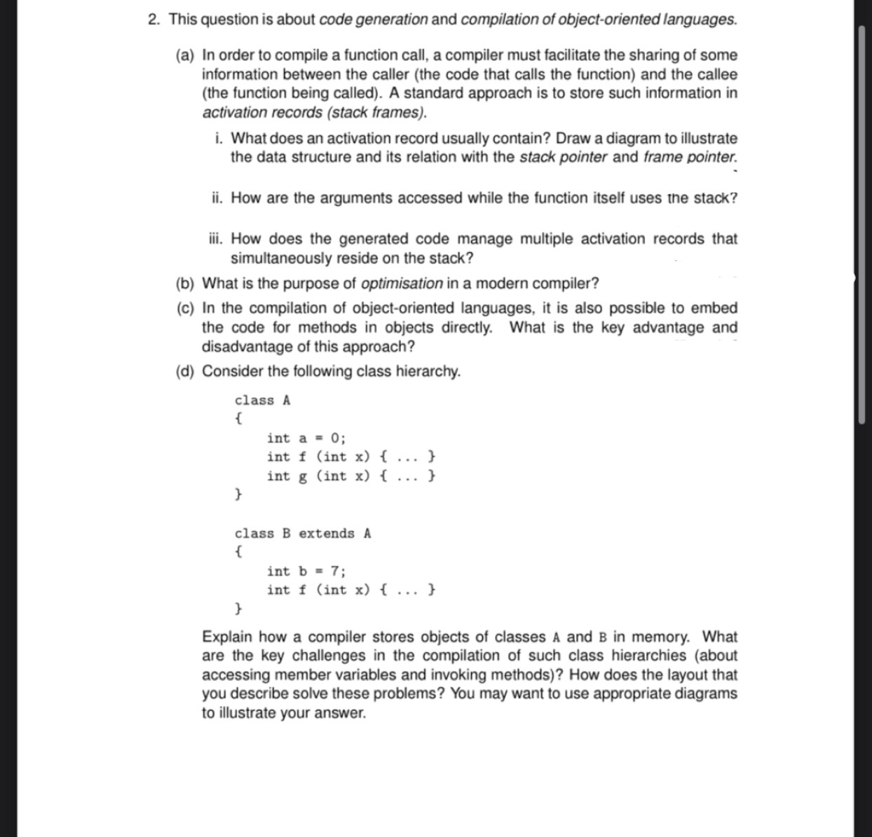 Solved 2. This question is about code generation and | Chegg.com