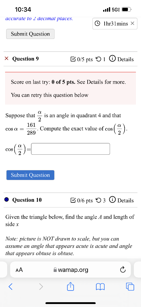 Solved Score on last try: 0 of 5 pts. See Details for more. | Chegg.com