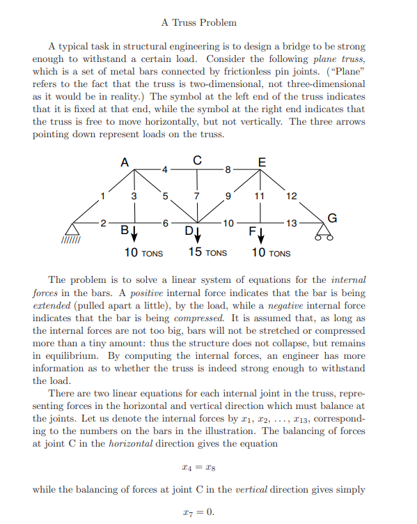 Solved A Truss Problem A typical task in structural | Chegg.com
