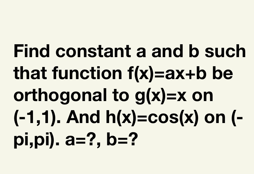 Solved Find constant a and b such that function f(x)=ax+b be | Chegg.com