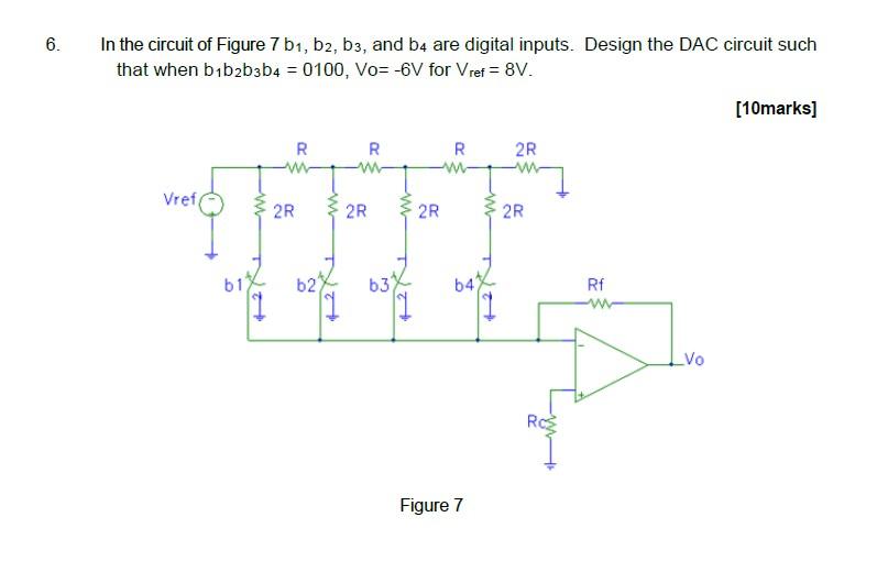 Solved 6. In the circuit of Figure 7 b1,b2, b3, and b4 are | Chegg.com