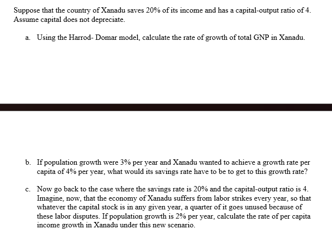 Solved Suppose that the country of Xanadu saves 20% of its | Chegg.com