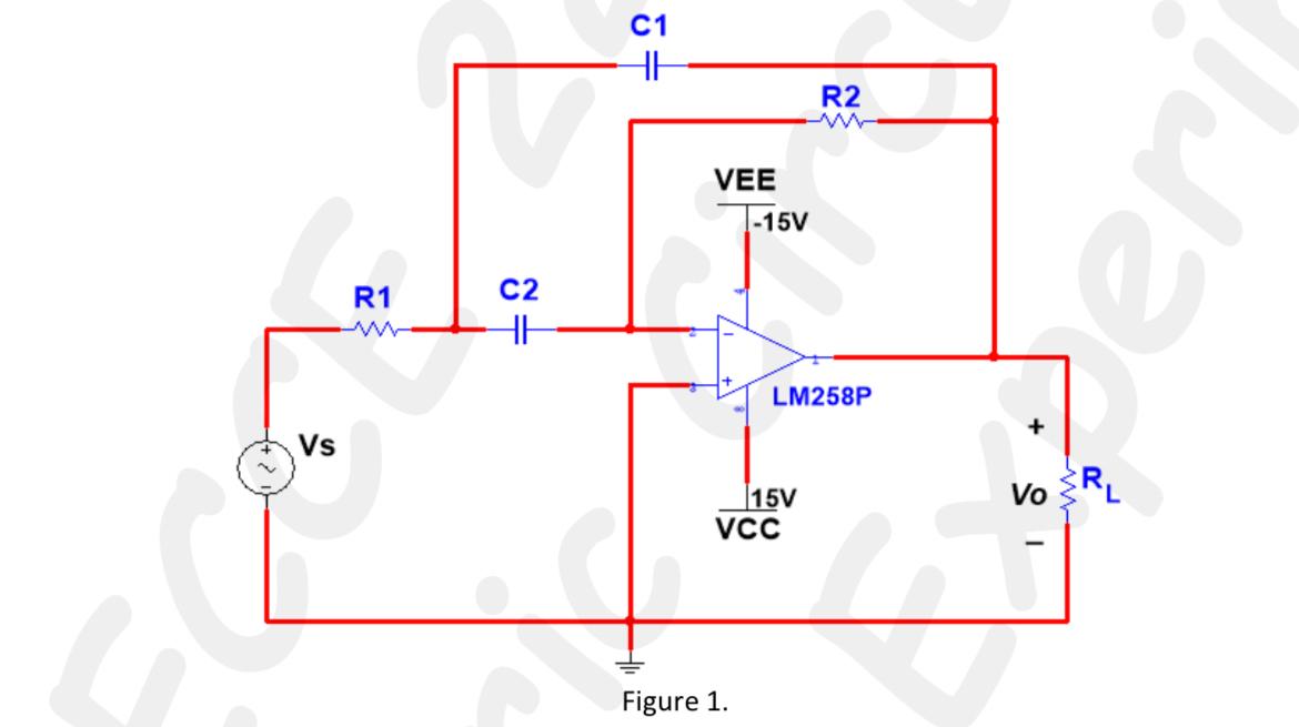 Solved Design a BPF using Figure 1 schematic diagram with a | Chegg.com