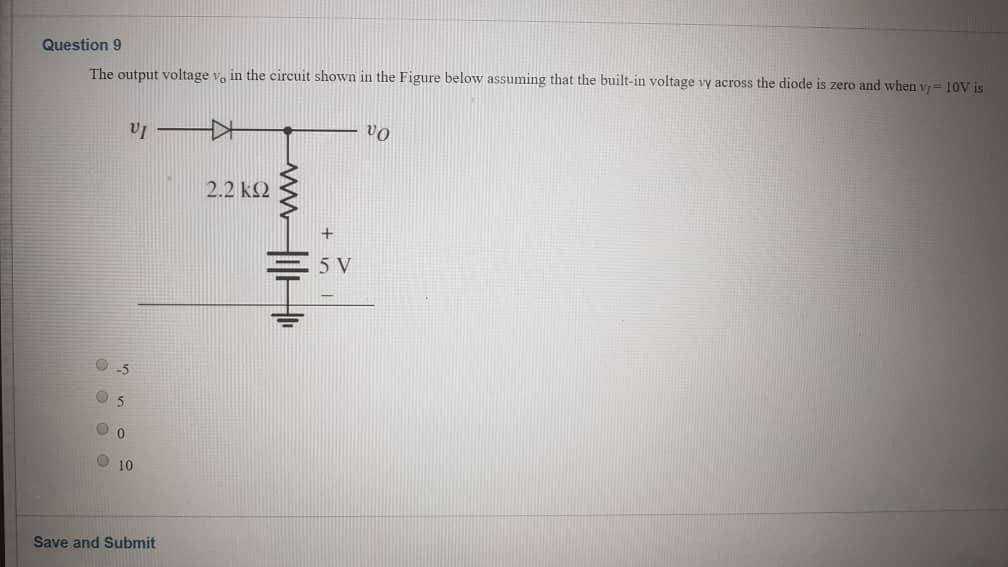Solved Question 9 The output voltage vo in the circuit shown | Chegg.com