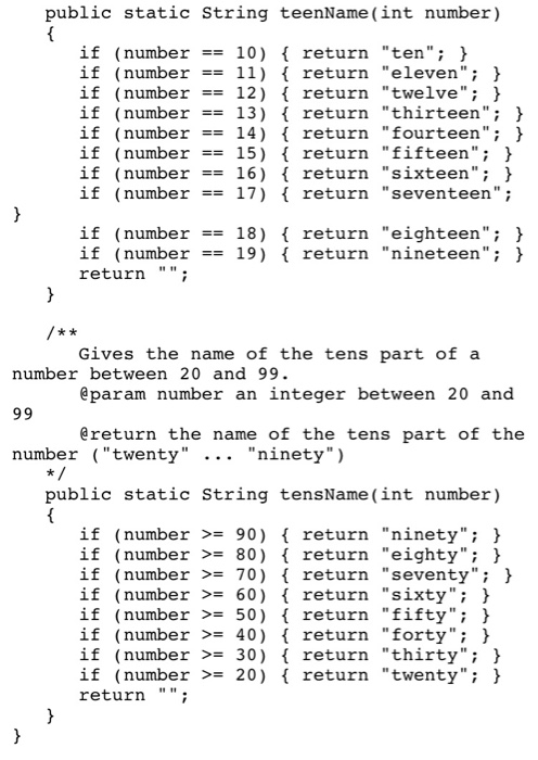 Solved Modify The Methods In Integernamejava So That It