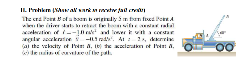 Solved II. Problem (Show all work to receive full credit) | Chegg.com