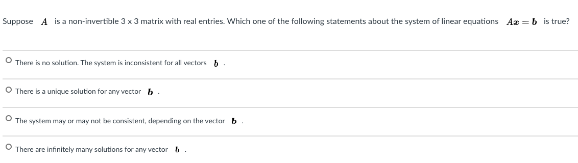 Solved Suppose A is a non-invertible 3 x 3 matrix with real | Chegg.com