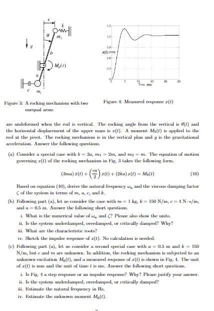 Solved 5. Figure 3 shows a rocking mechanism that consists | Chegg.com