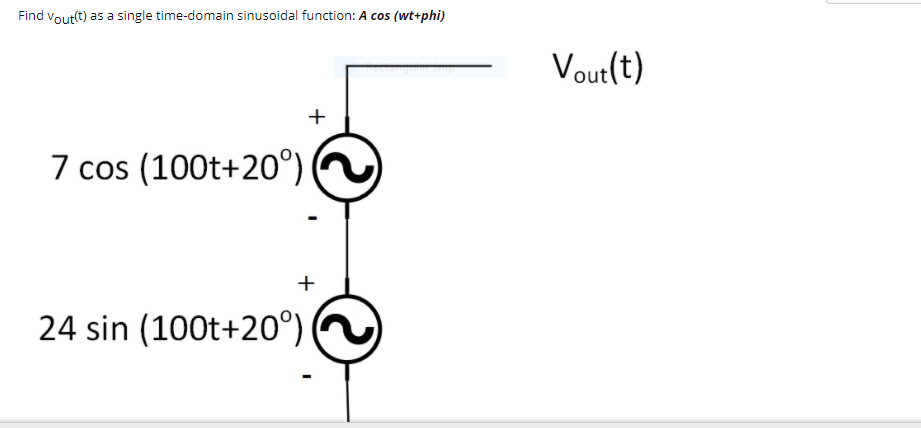 Solved Find Vout(t) as a single time-domain sinusoidal | Chegg.com