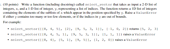 Solved .. (10 points) Write a function (including docstring) | Chegg.com