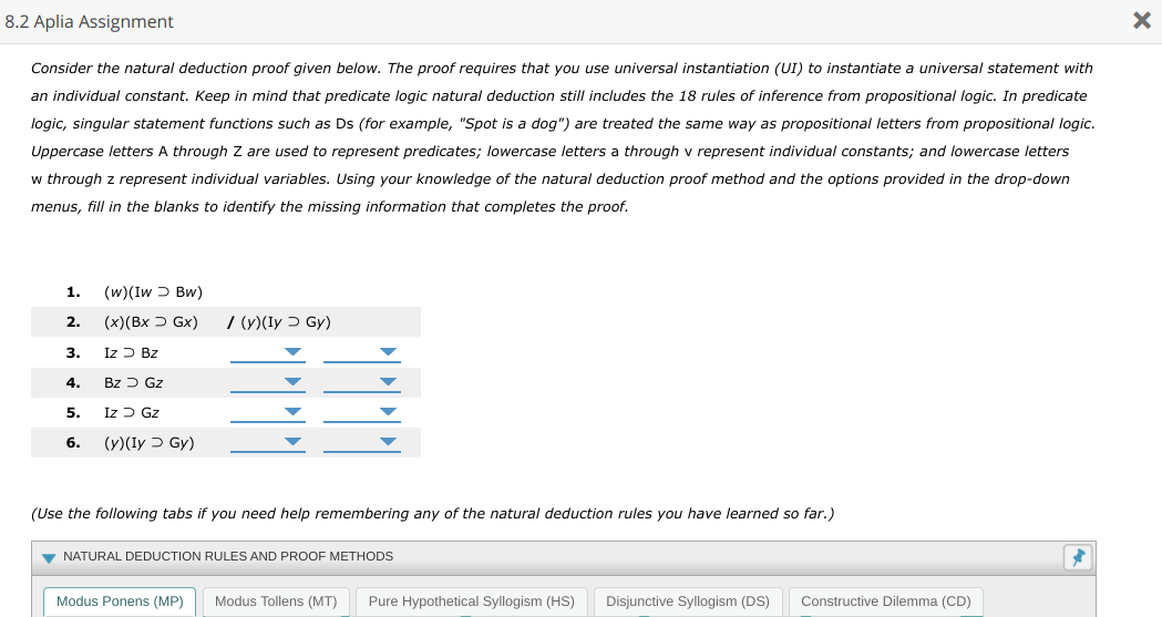 Solved 8.2 Aplia Assignment 2. Universal Generalization (UG) | Chegg.com