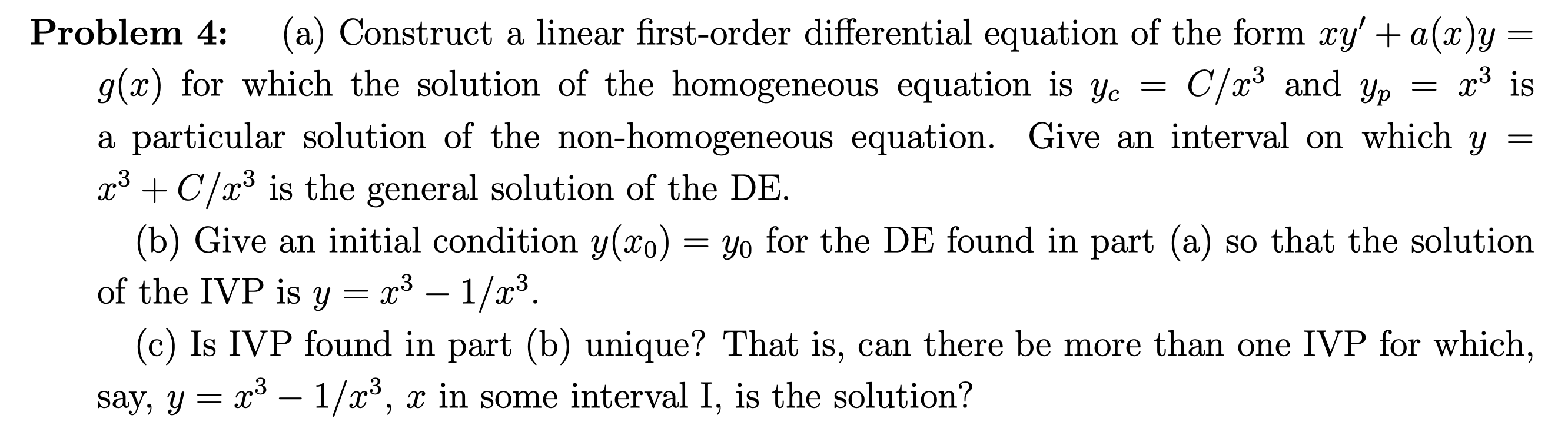 Solved = = = - Problem 4: (a) Construct a linear first-order | Chegg.com