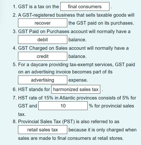 Solved 2. A GST-registered business that sells taxable goods | Chegg.com