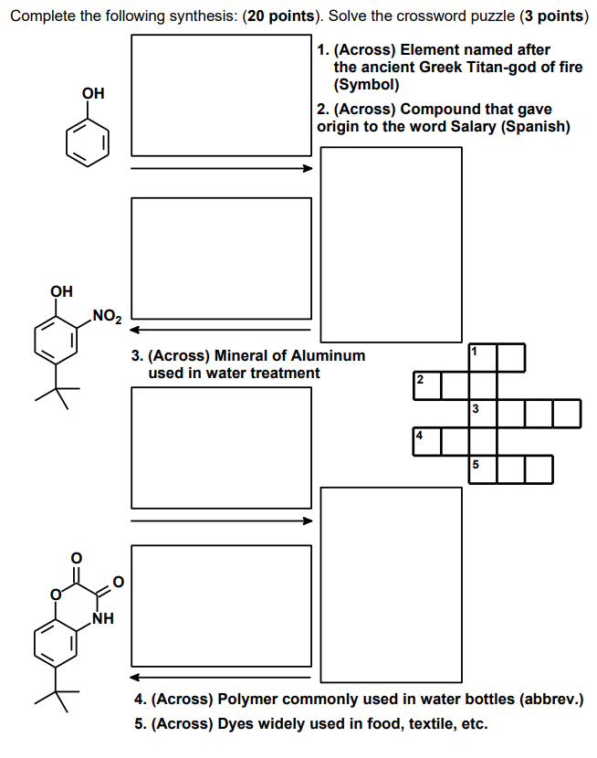 Solved Complete the following synthesis: (20 ﻿points). | Chegg.com