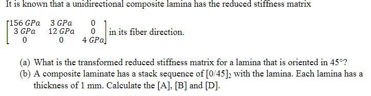 It is known that a unidirectional composite lamina | Chegg.com