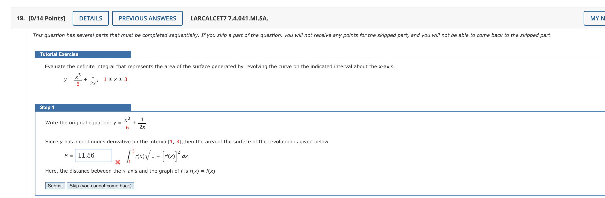 Solved 19. [0/14 Points] DETAILS PREVIOUS ANSWERS LARCALCET7 | Chegg.com