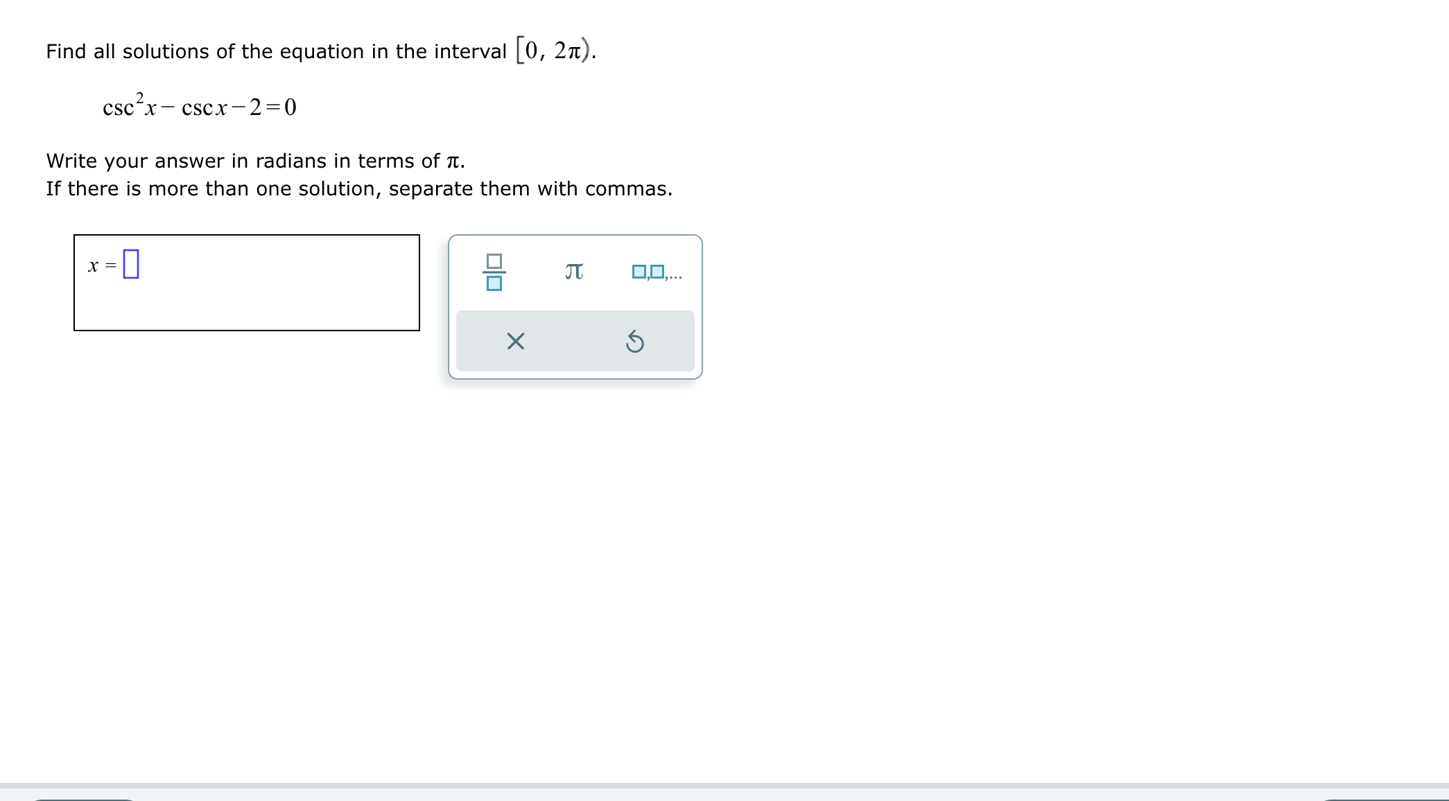 Solved Find all solutions of the equation in the interval | Chegg.com