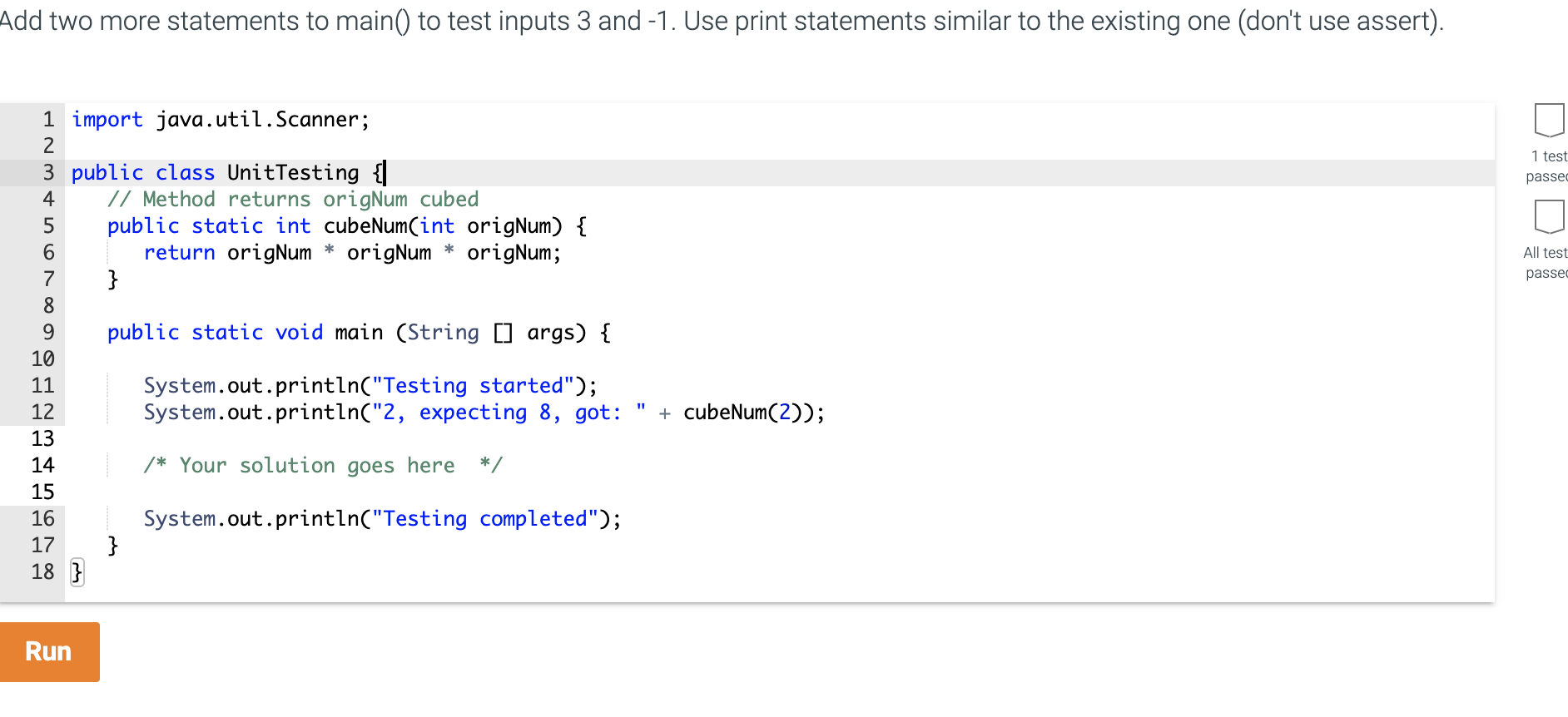 Solved Add Two More Statements To Main To Test Inputs 3 