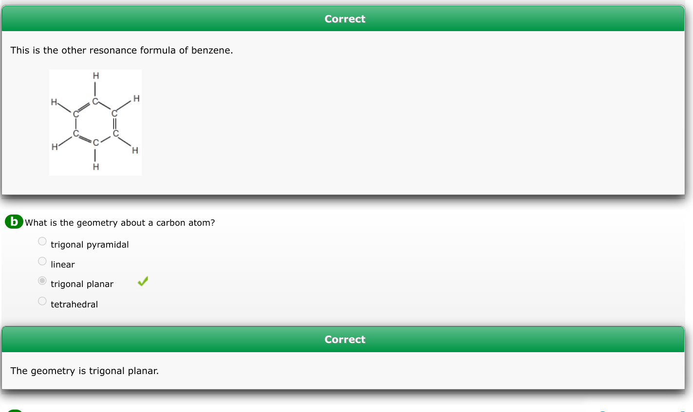 Solved One resonance formula of benzene, C6H6, is a What is | Chegg.com