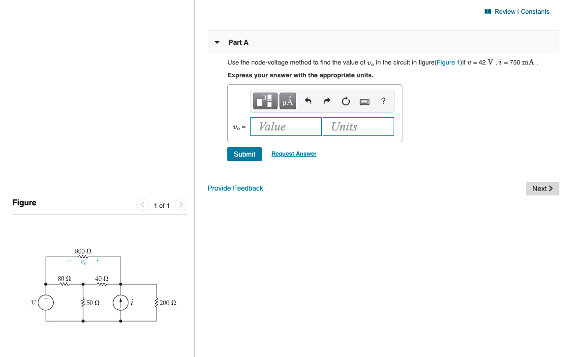 Solved Review Constants Part A Use the node-voltage method | Chegg.com