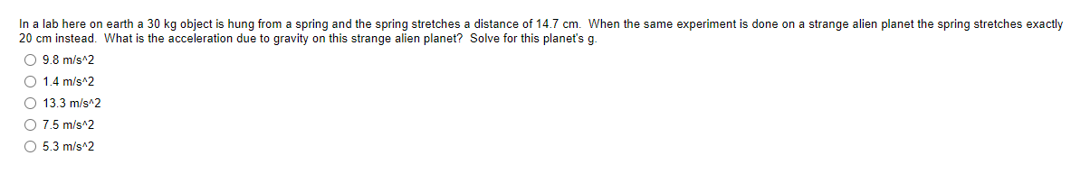 Solved In a lab here on earth a 30 kg object is hung from a | Chegg.com