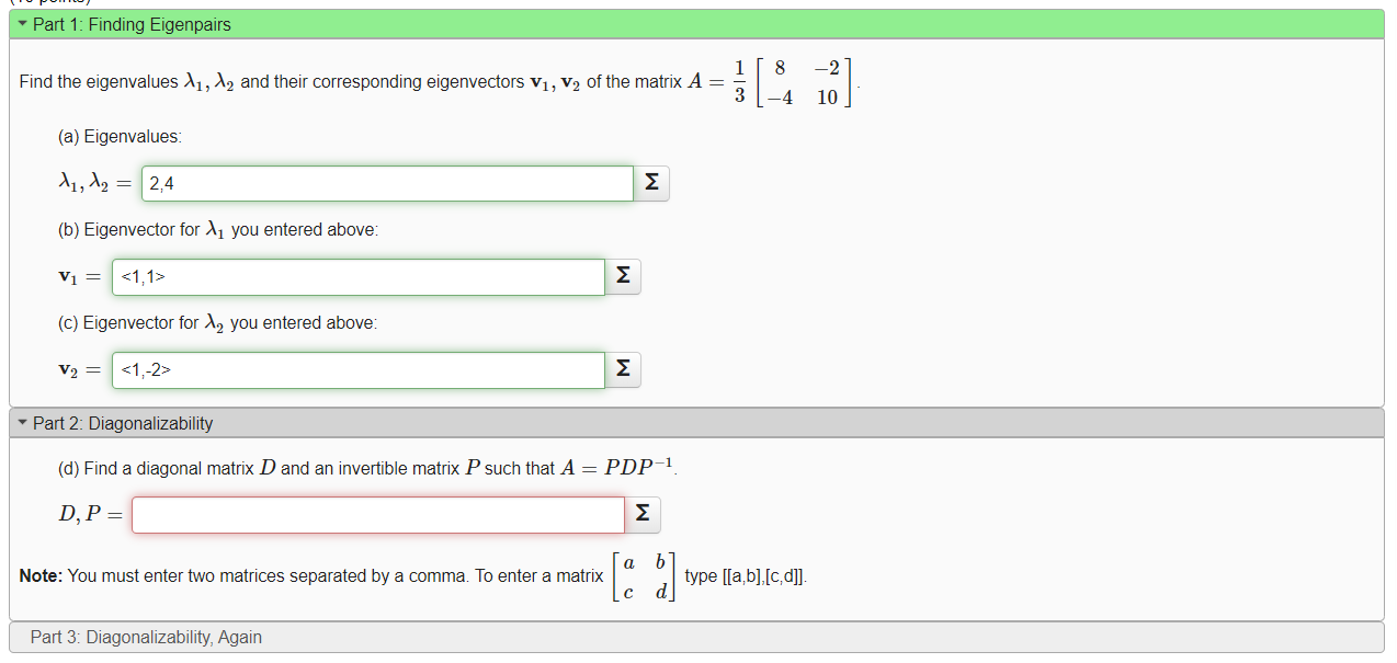 Solved Part 1: Finding Eigenpairs 18 -2] Find the | Chegg.com