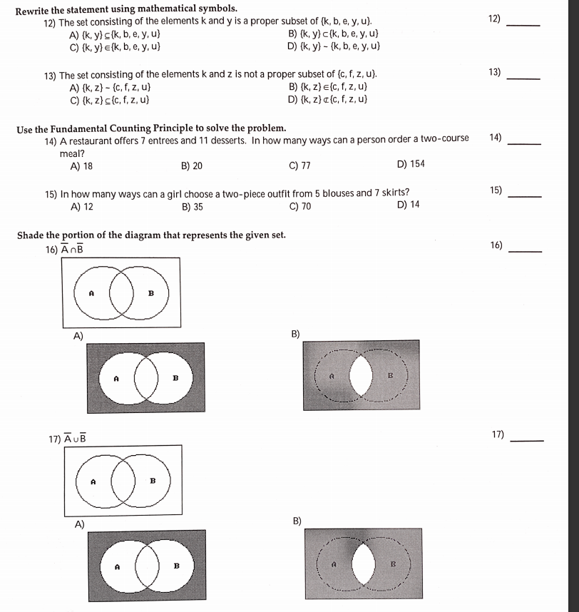 Solved 12) Rewrite the statement using mathematical symbols. | Chegg.com