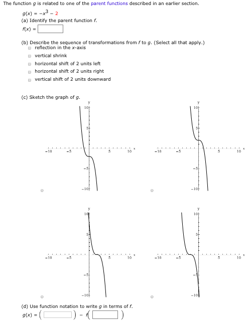 Solved The function g is related to one of the parent | Chegg.com