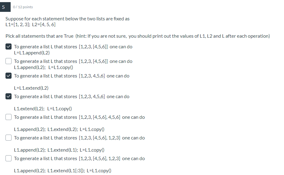 Solved 5 0/12 points Suppose for each statement below the | Chegg.com