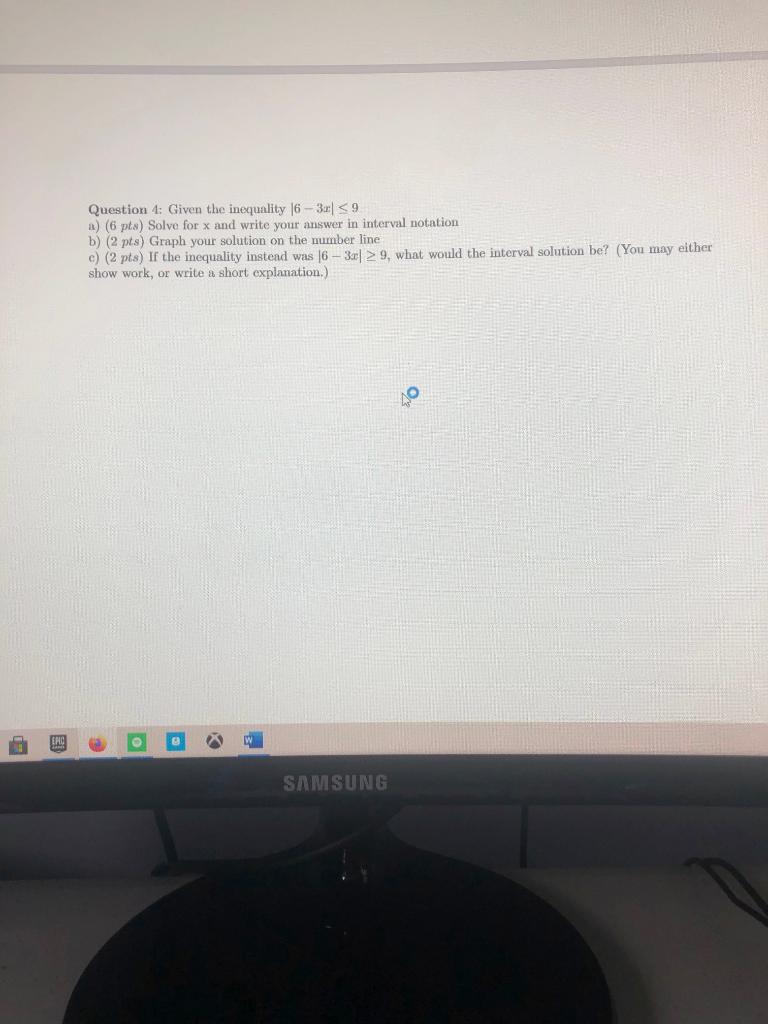 Solved Question 1: Given the inequality 16 - 3)