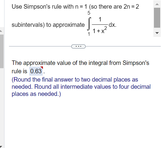 Use Simpson's rule with n=1 (so there are 2n=2 | Chegg.com