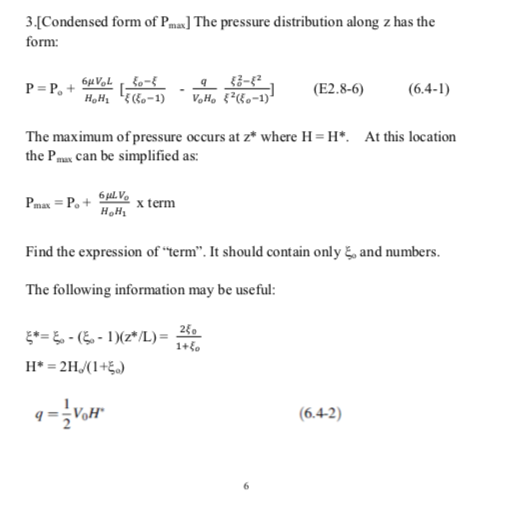Solved 3.[Condensed form of Pmax] The pressure distribution | Chegg.com