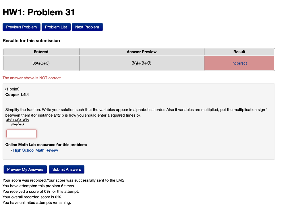 Solved HW1: Problem 31 Previous Problem Problem List Next | Chegg.com