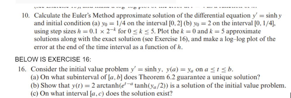 Solved 10. Calculate the Euler's Method approximate solution | Chegg.com