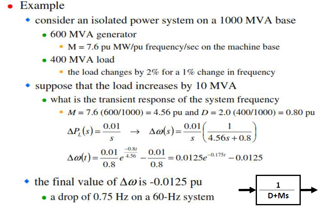 Solved - consider an isolated power system on a 1000 MVA | Chegg.com