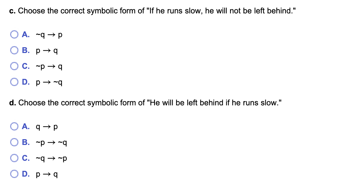 Solved Write each of the following in symbolic form if p is | Chegg.com