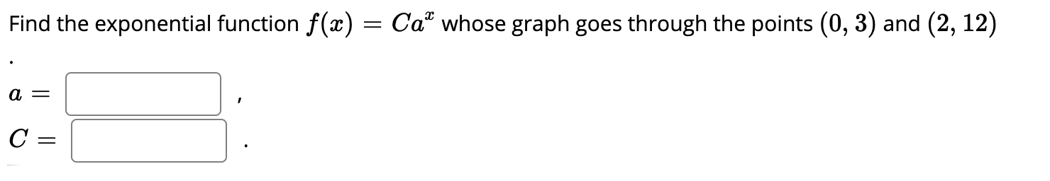Solved 3 Find the exponential equation whose graph passes | Chegg.com