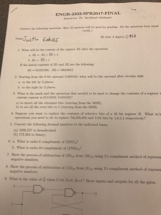 Solved What will be the content of the register R1 after the | Chegg.com