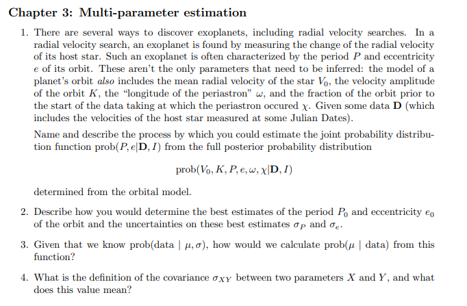 Chapter 3: Multi-parameter estimation 1. There are | Chegg.com