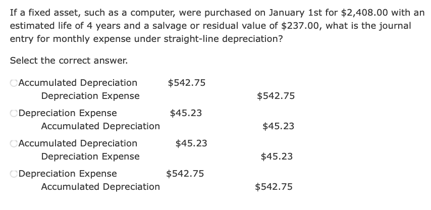 Solved If a fixed asset, such as a computer, were purchased | Chegg.com